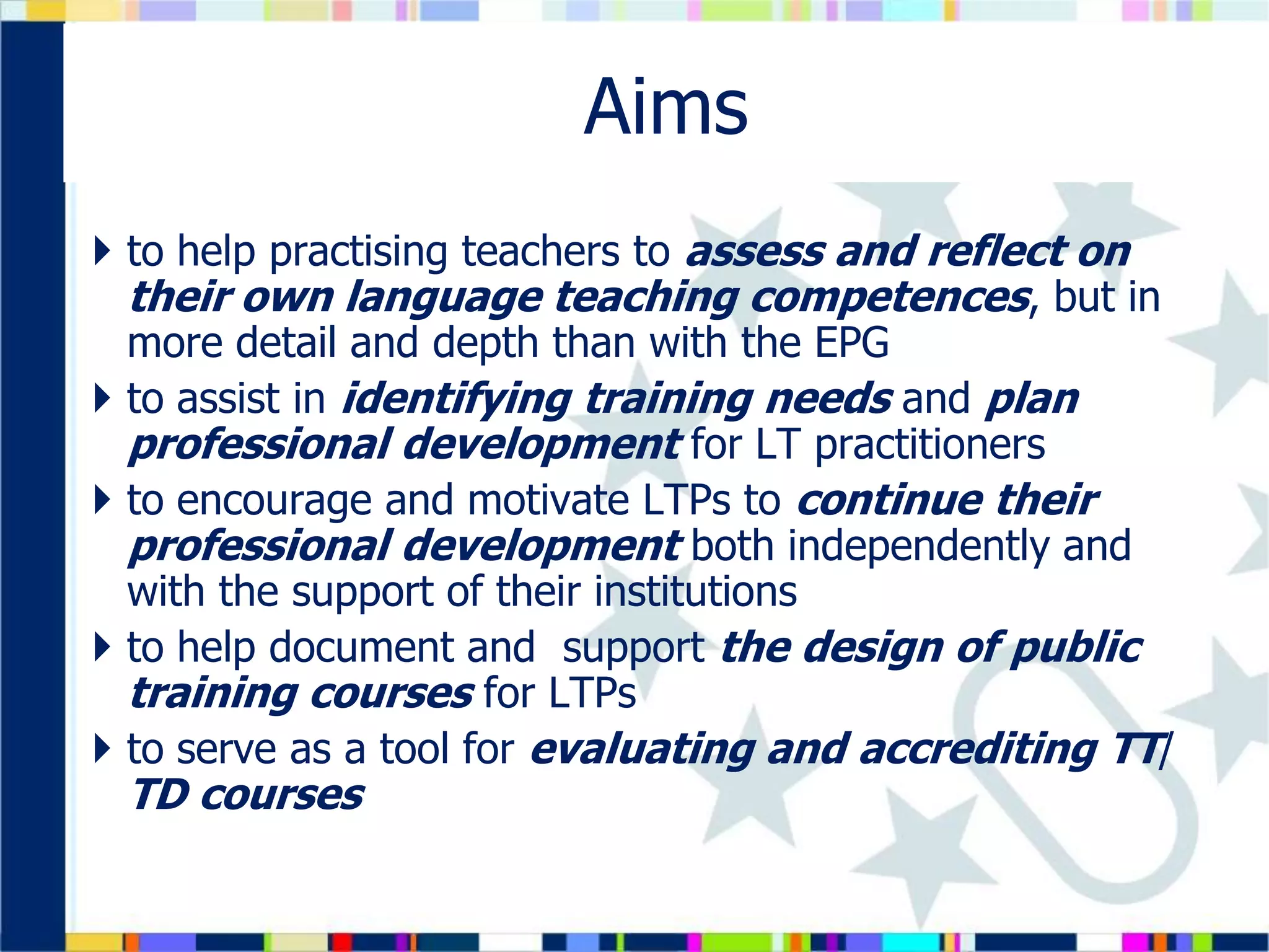 Using the Teacher Development Framework | PPTX