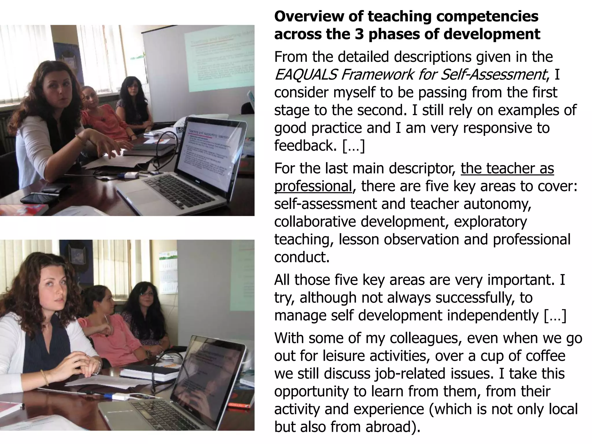 Using the Teacher Development Framework | PPTX