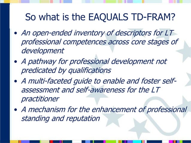 Using the Teacher Development Framework | PPTX