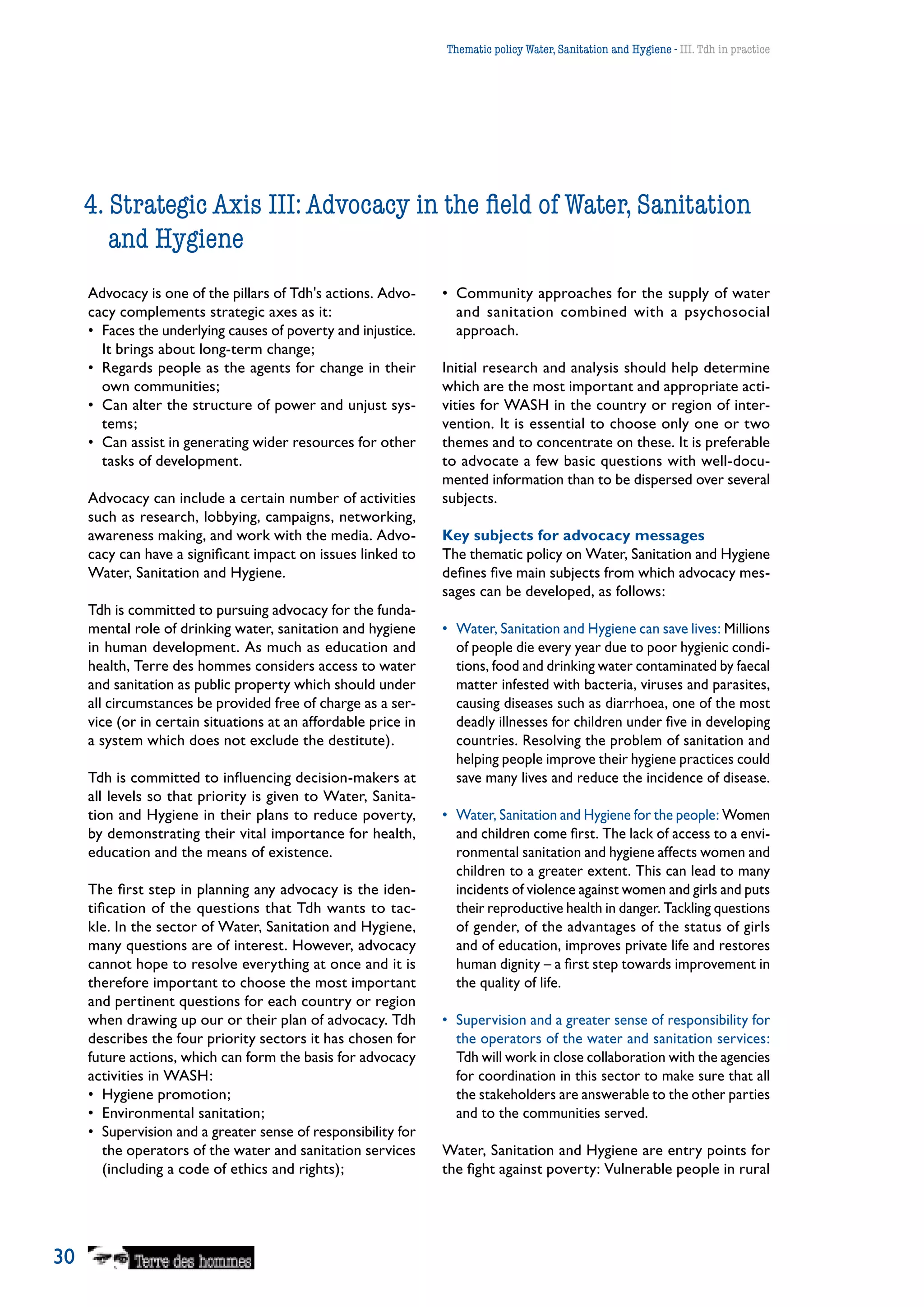 Tdh -Water, sanitation and hygiene | PDF