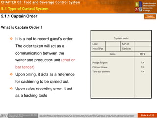 Food and Beverage Management - Unit 5 | PPT