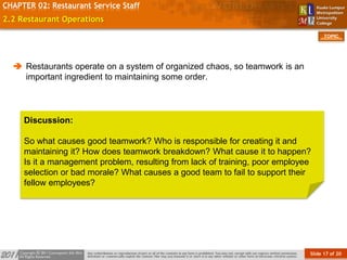 Food and Beverage Operations - Unit 2 | PPT