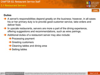 Food and Beverage Operations - Unit 2 | PPT