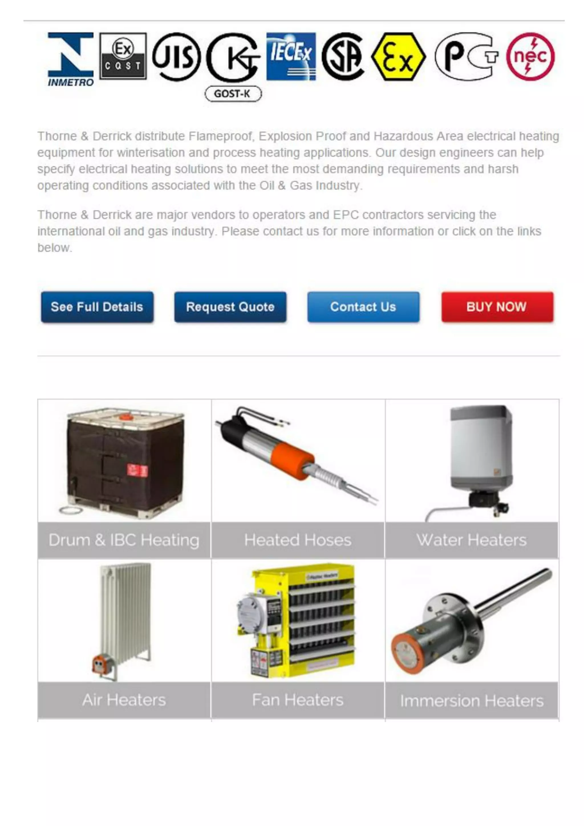 Thorne & Derrick Process & Hazardous Area Heating | PDF