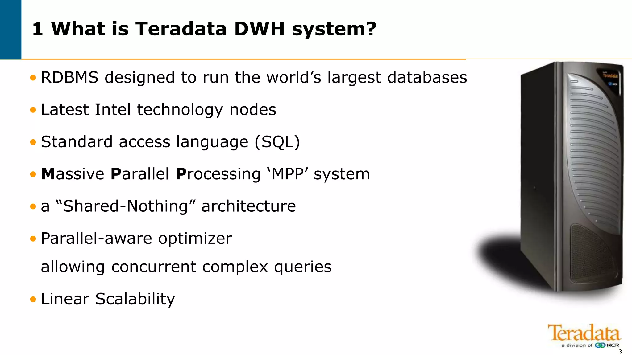 Teradata introduction - A basic introduction for Taradate system Architecture | PPT