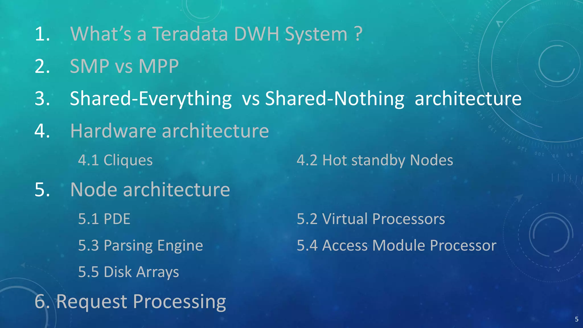 Teradata introduction - A basic introduction for Taradate system Architecture | PPT