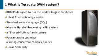 Teradata introduction - A basic introduction for Taradate system Architecture | PPT