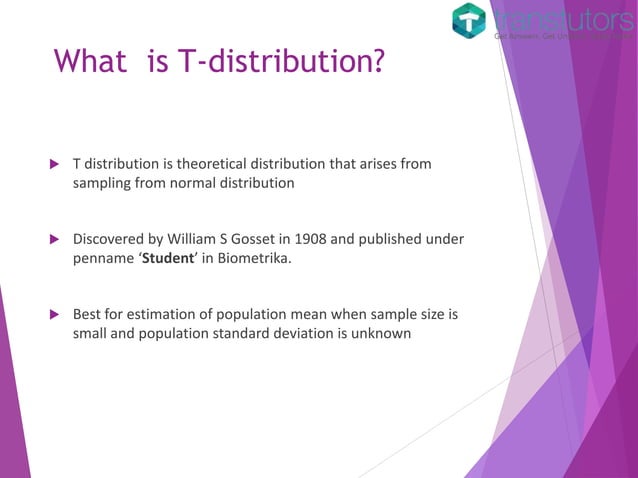T distribution | Statistics | PPTX | Physics | Science