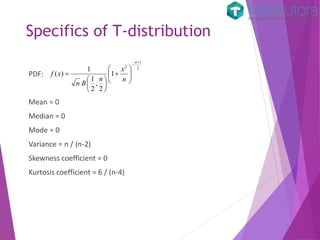 T distribution | Statistics | PPTX