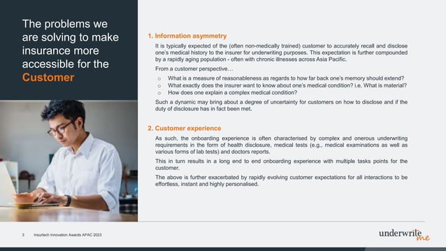 UnderwriteMe - Insurtech Innovation Award 2023 | PPTX