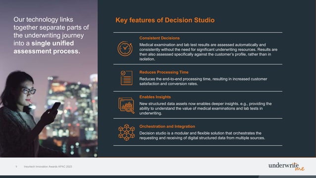 UnderwriteMe - Insurtech Innovation Award 2023 | PPTX