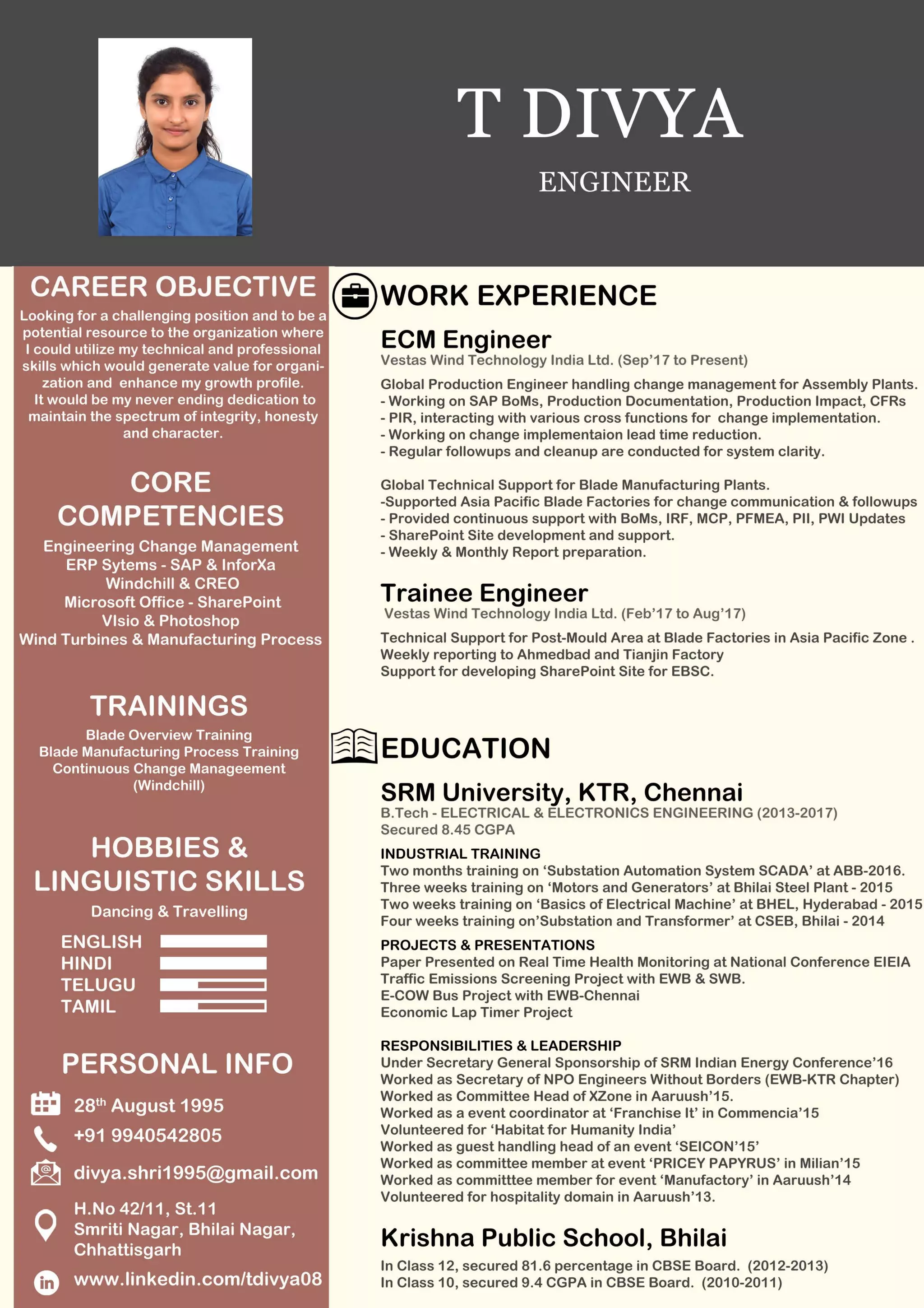 T Divya resume | PDF