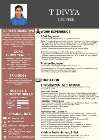 T Divya resume | PDF