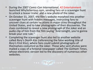 The Dark Knight Marketing | PPT