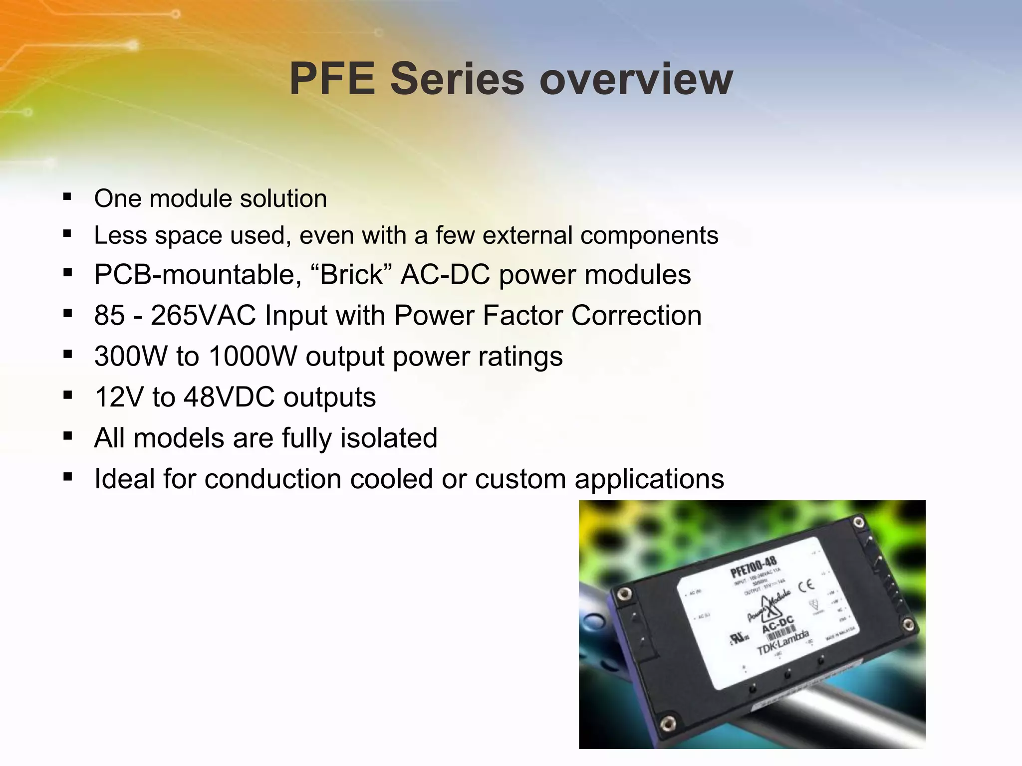 AC-DC Single Output Power Module: PFE Series | PPT