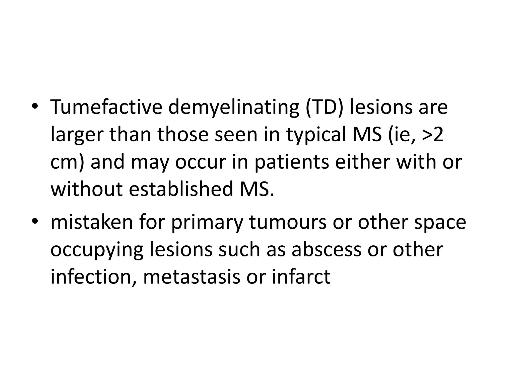 Tumefactive demyelination | PPTX