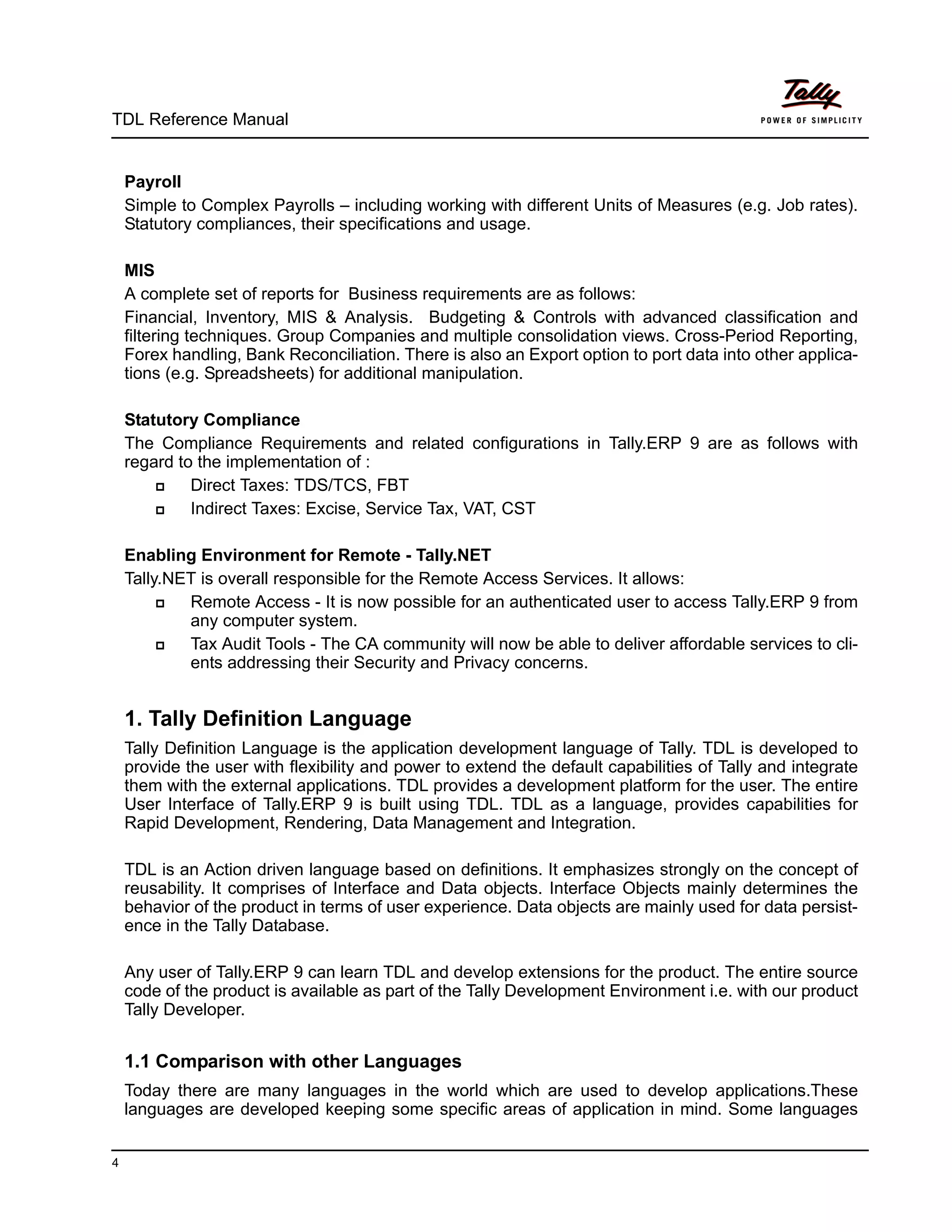 Tdl reference manual | PDF