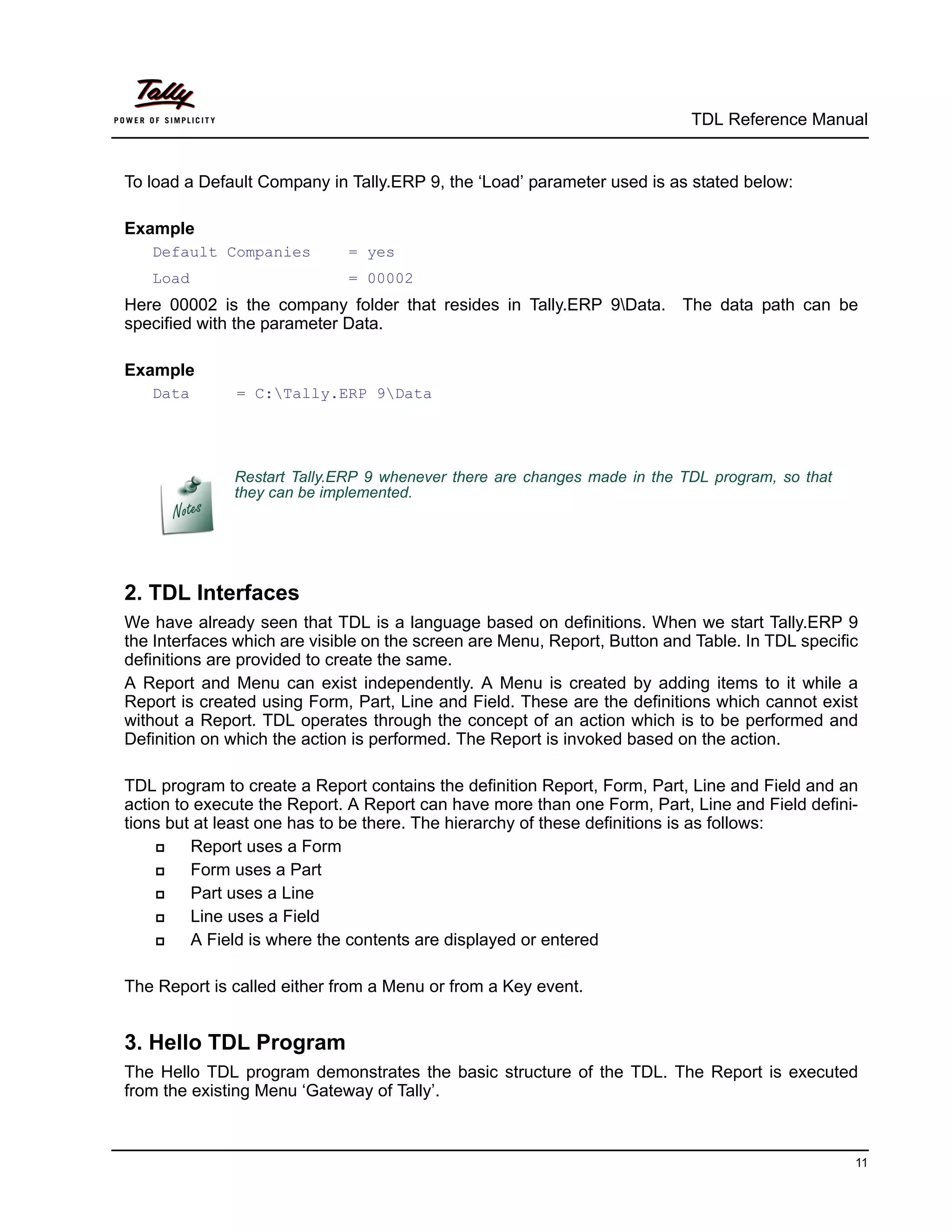 Tdl reference manual | PDF