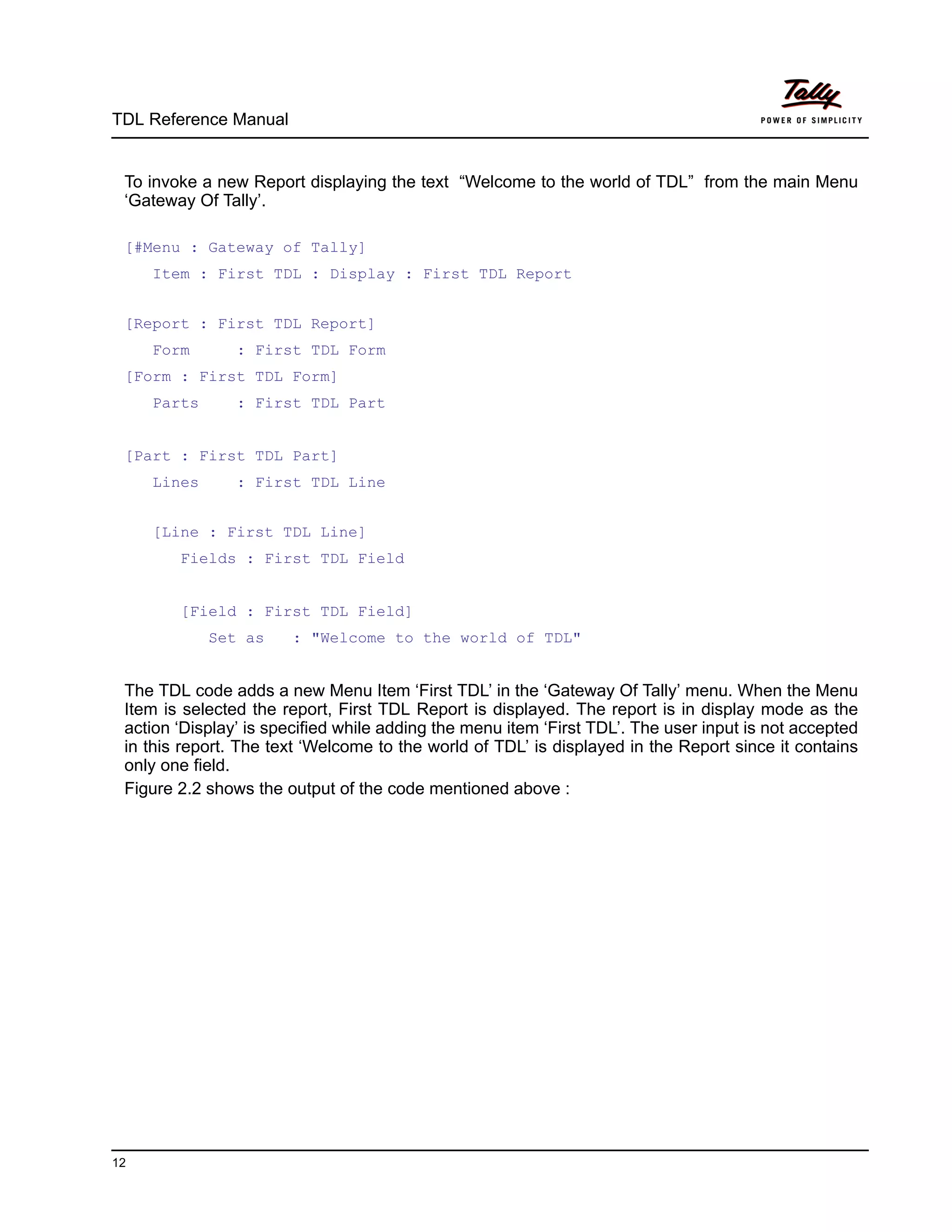 Tdl Reference Manual Pdf
