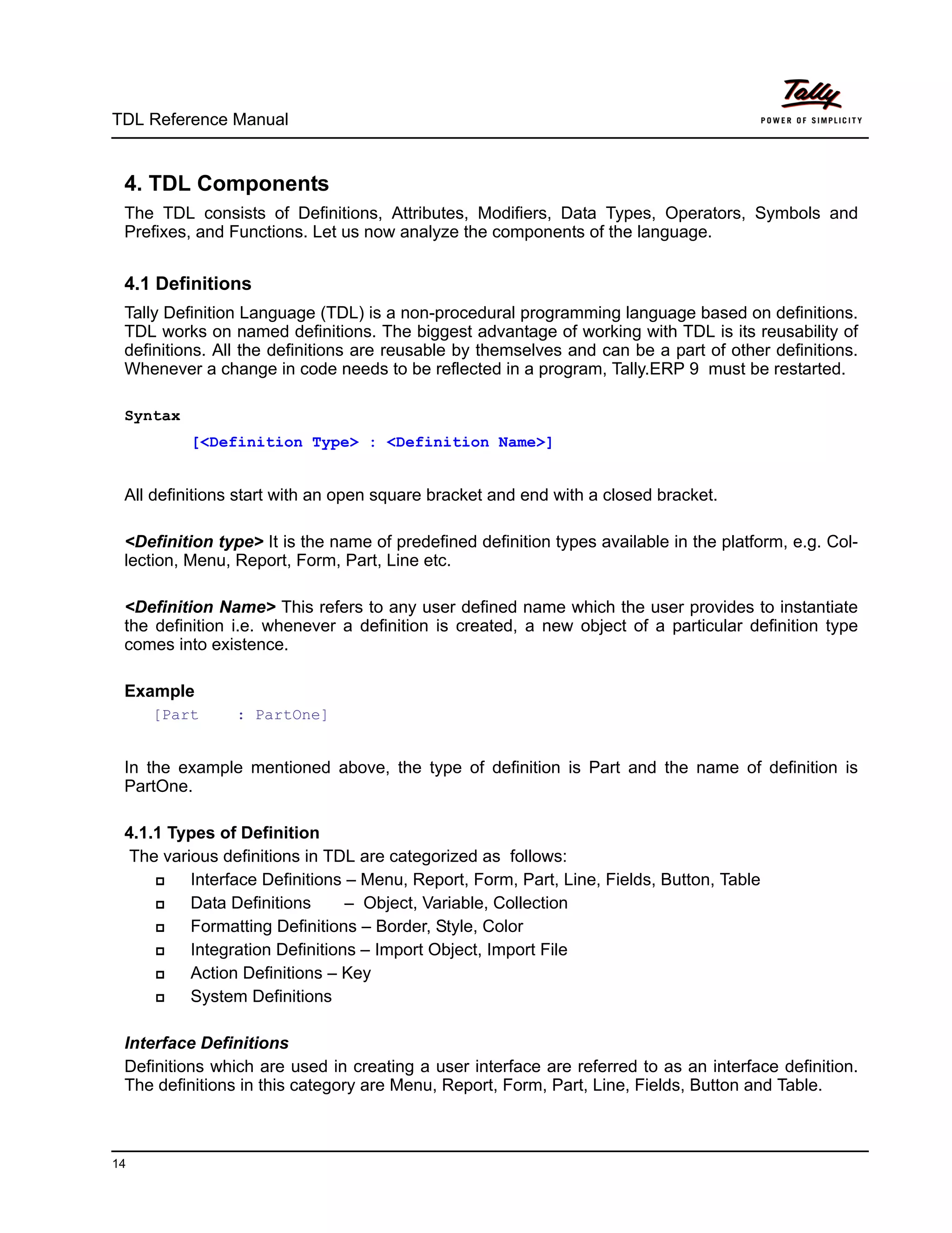 Tdl reference manual | PDF