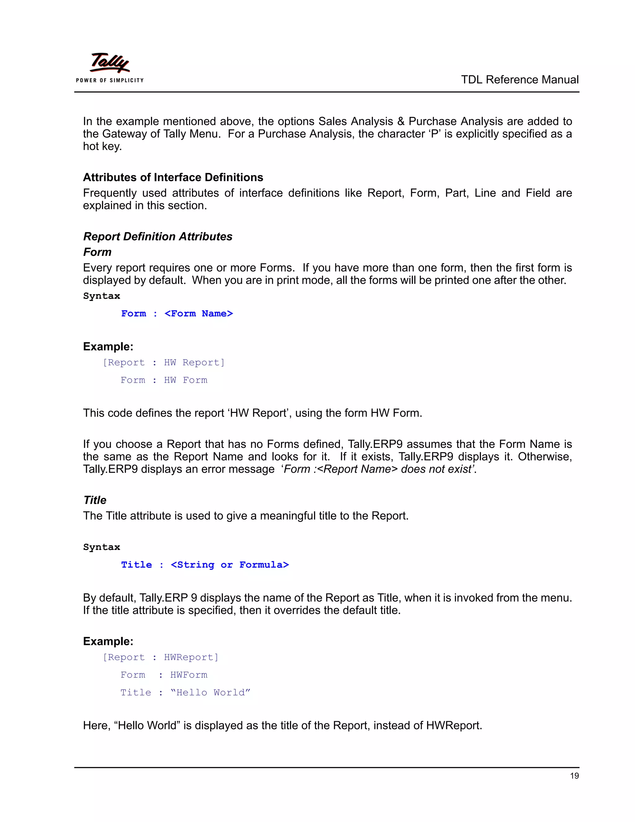 Tdl reference manual | PDF