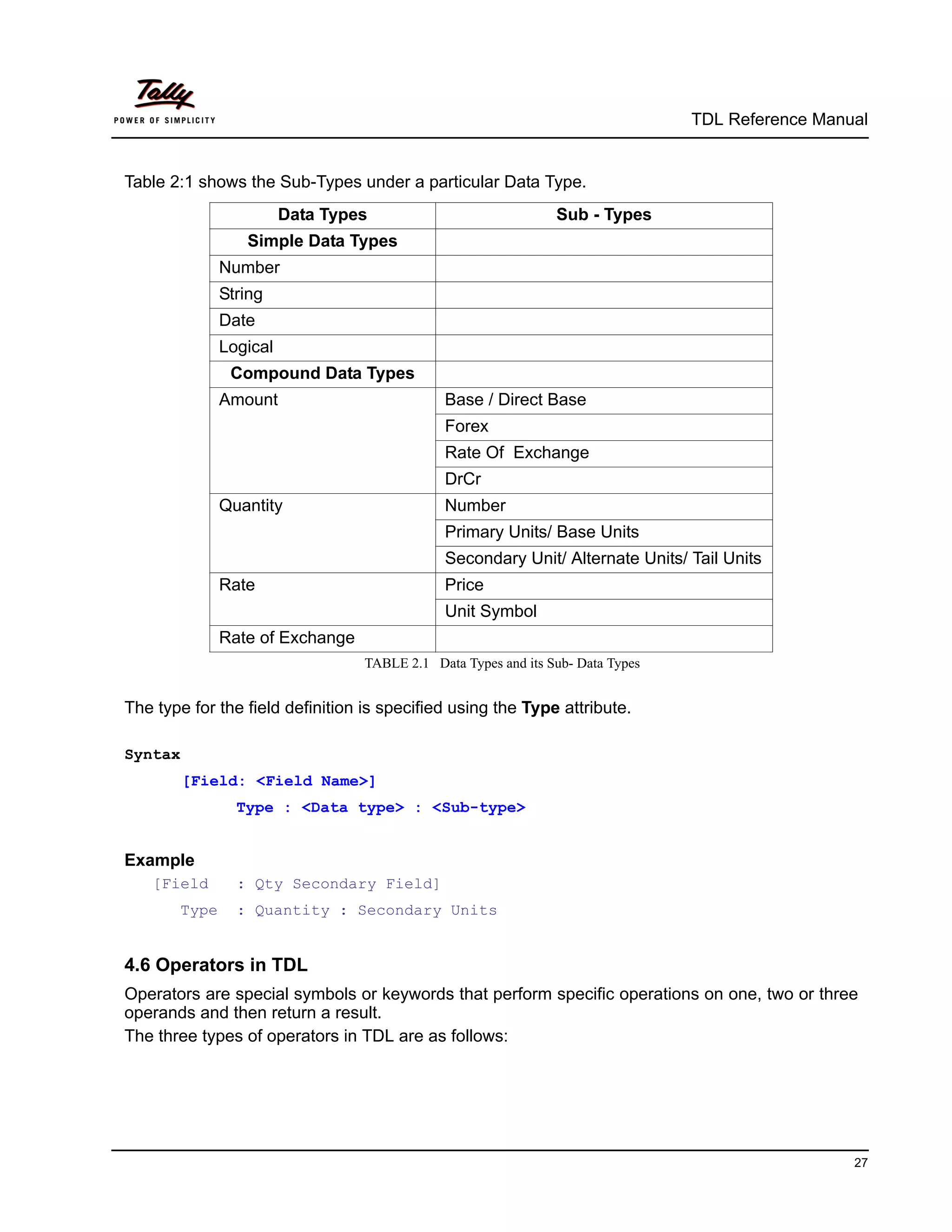 Tdl reference manual | PDF