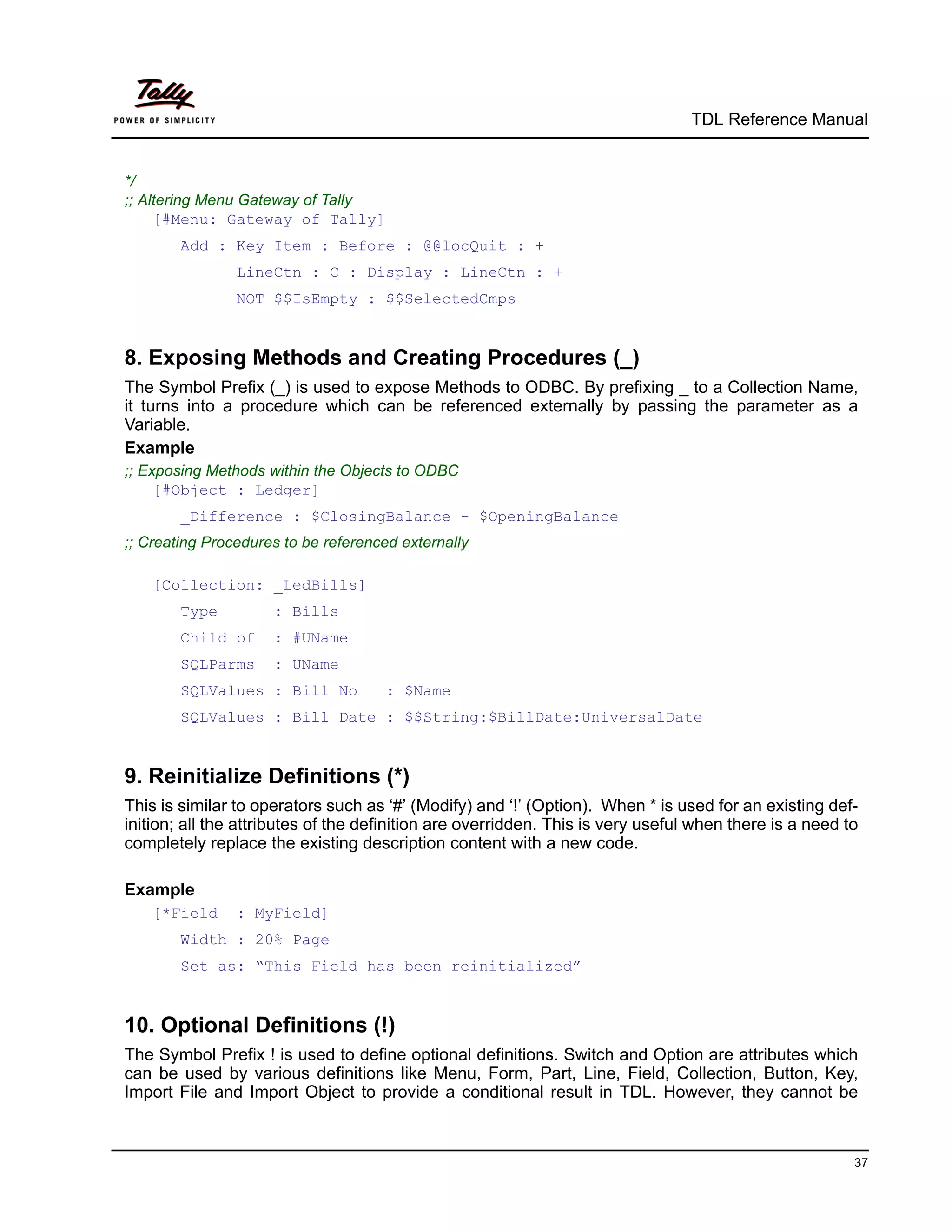 Tdl reference manual | PDF