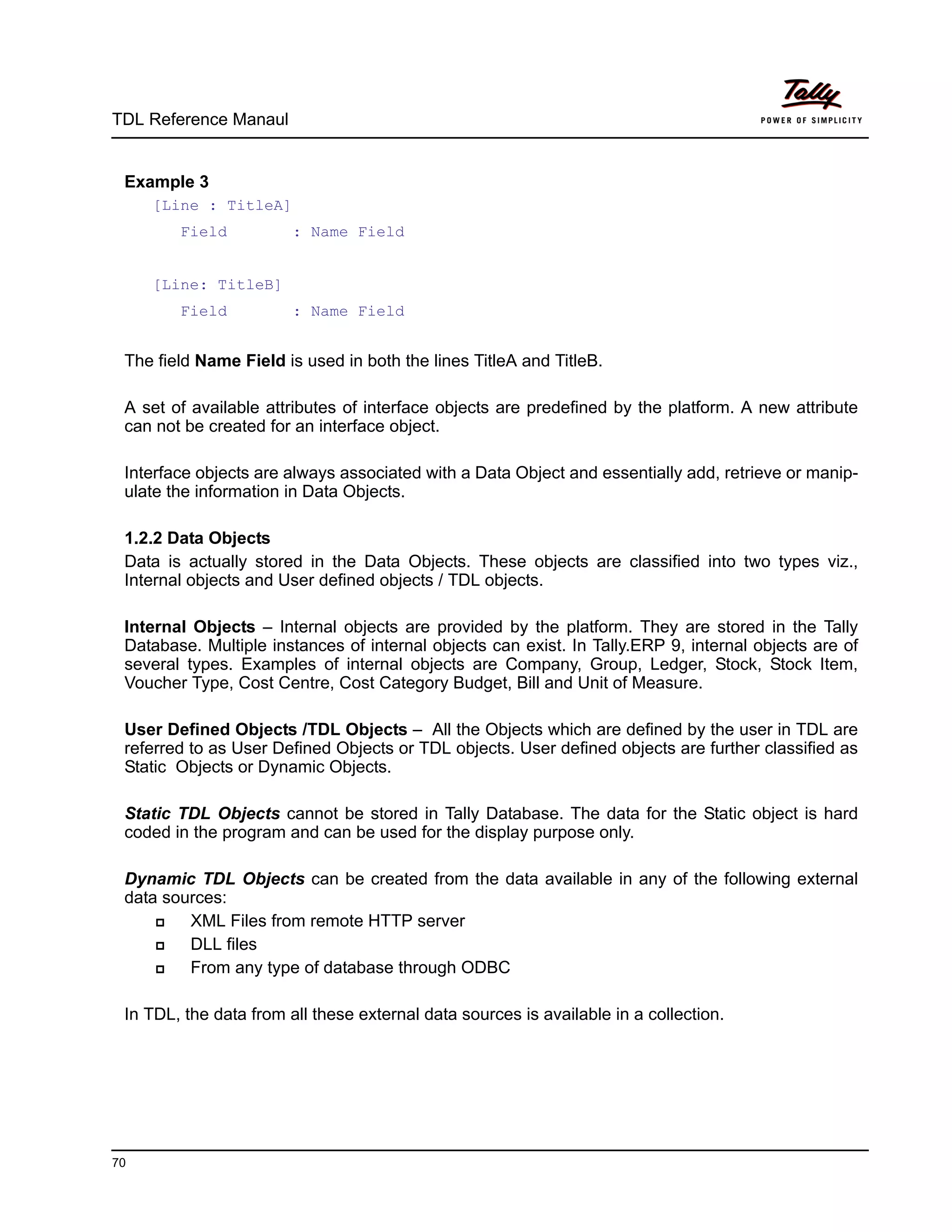 Tdl reference manual | PDF