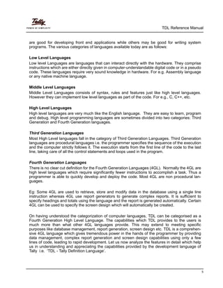 Tdl reference manual | PDF