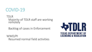 February 2022 Texas Department of Licensing & Regulation Updates | PPT