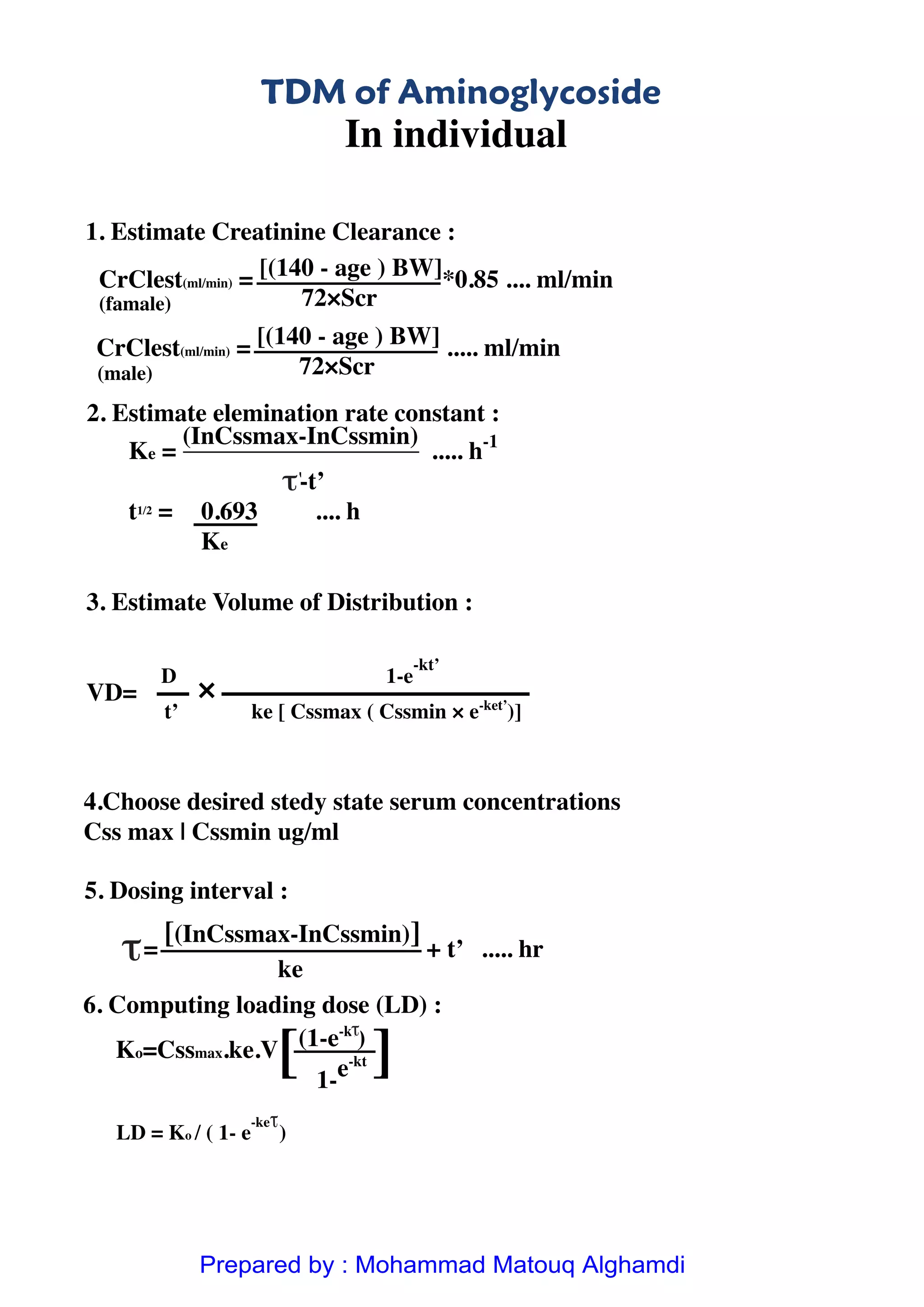 The Most Equations use for TDM | PDF | Chemistry | Science