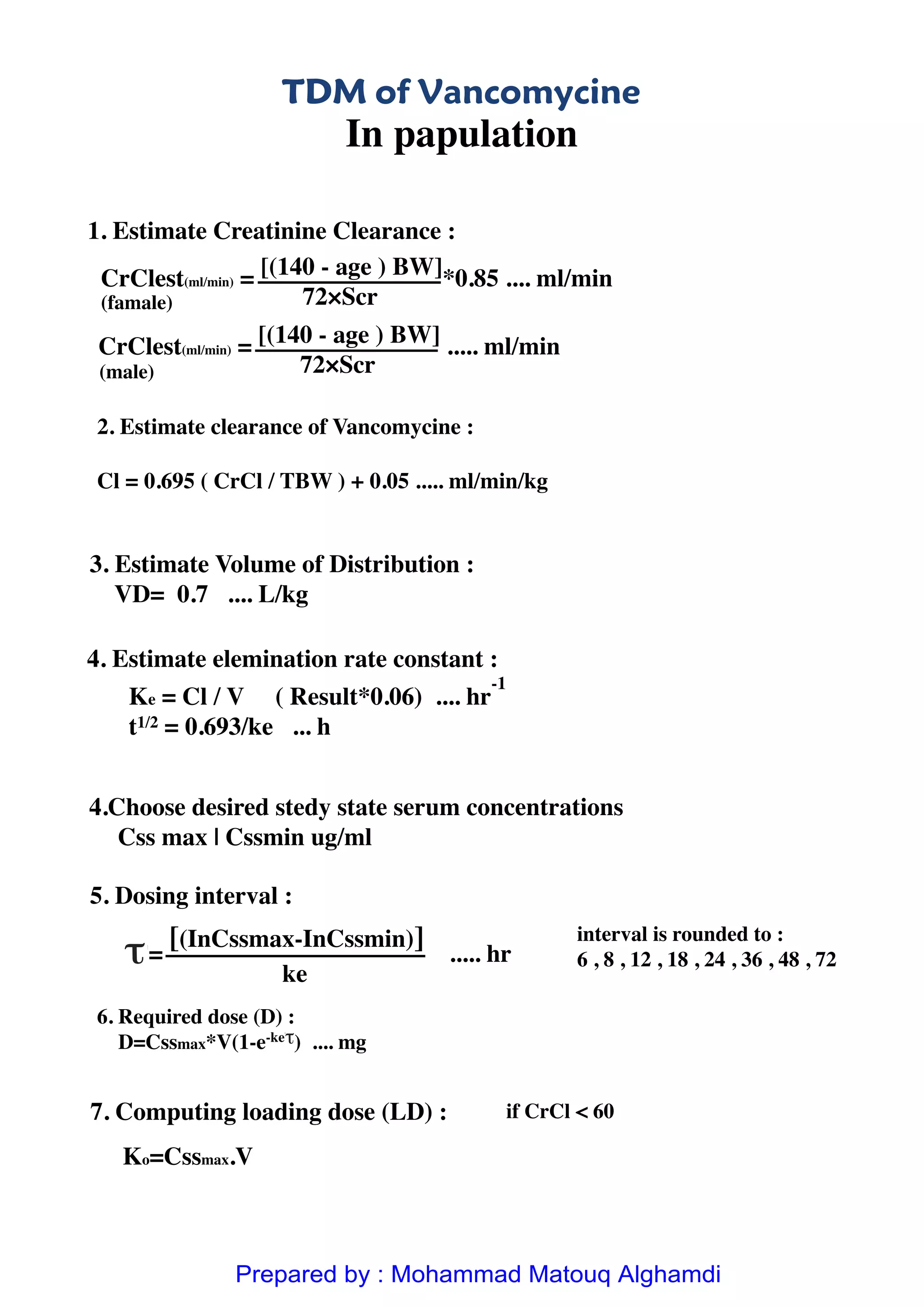 The Most Equations use for TDM | PDF | Chemistry | Science