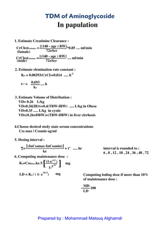 The Most Equations use for TDM | PDF | Chemistry | Science