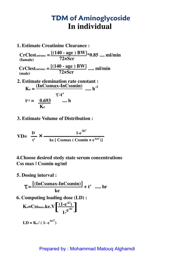 The Most Equations use for TDM | PDF