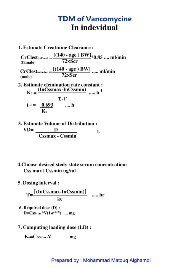 The Most Equations use for TDM | PDF | Chemistry | Science