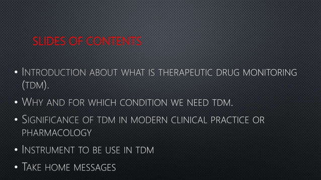 Therapeutic drug monitoring in Pharmacology | PPT