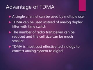 TDMA Time Division Multiple Access | PPTX