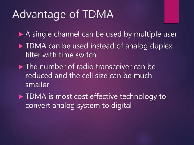 TDMA Time Division Multiple Access | PPTX | Computer Networking | Computing