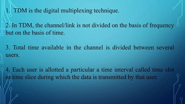 Tdm and fdm | PPTX | Digital Audio | Computer Software and Applications