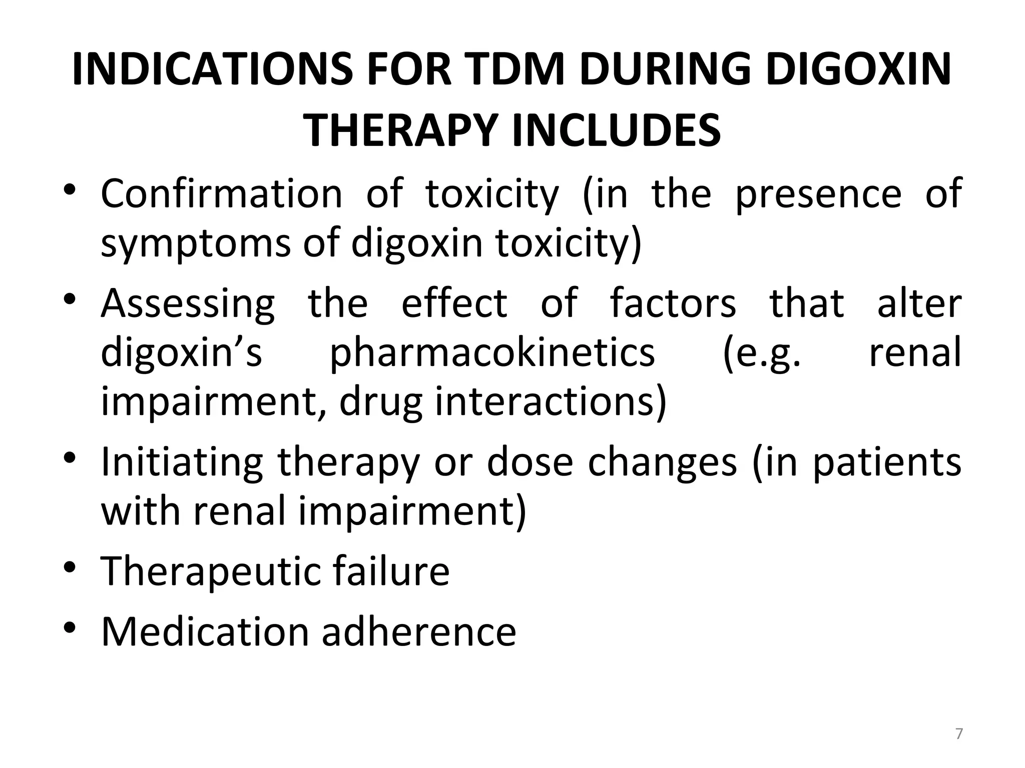 TDM OF DRUGS USED IN CARDIOVASCULAR DISEASES | PPT