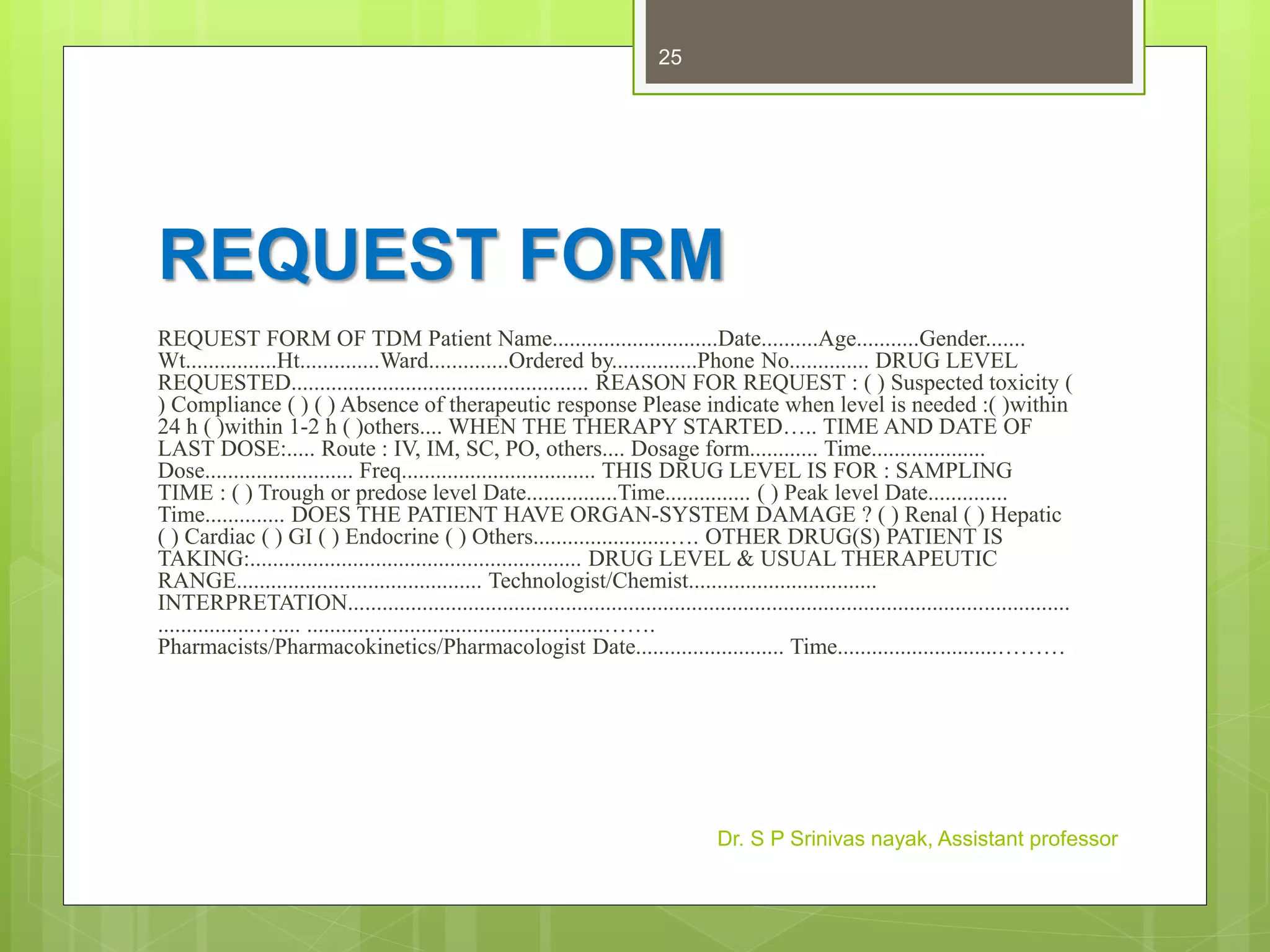 Therapeutic drug monitoring ppt | PPTX
