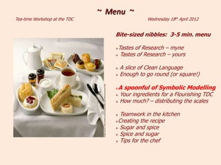 Tea-time at the TDC: Modelling with Metaphor and Transdisciplinary ...