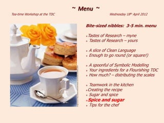 Tea-time at the TDC: Modelling with Metaphor and Transdisciplinary ...