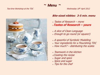Tea-time at the TDC: Modelling with Metaphor and Transdisciplinary ...