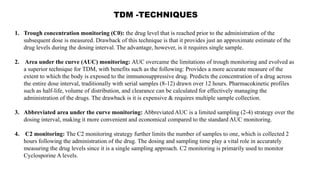 TDM of drugs used in organ transplantation-detailed study | PPTX