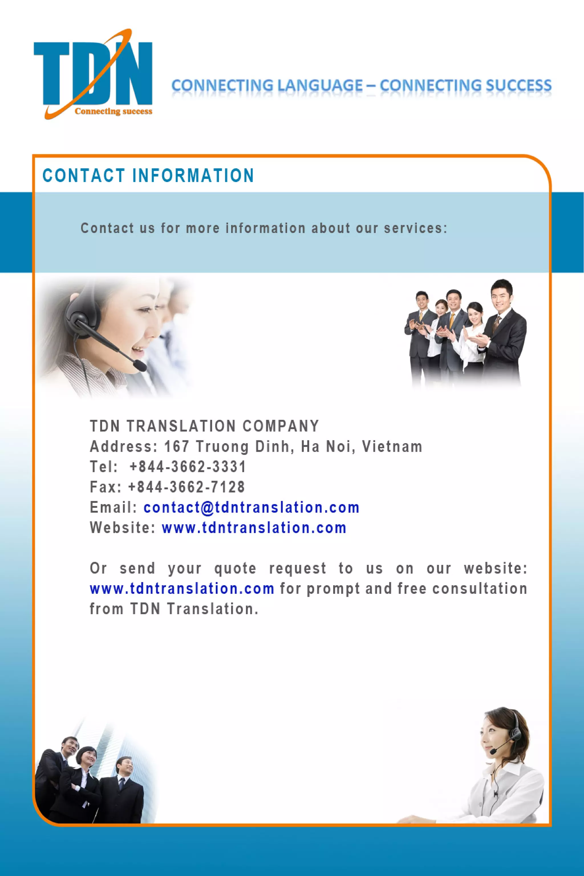 Tdn Translation Brochure English | PDF