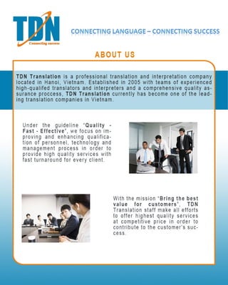Tdn Translation Brochure English | PDF