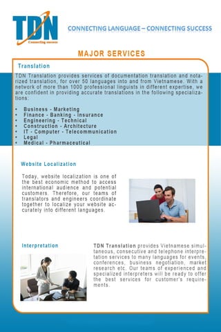 Tdn Translation Brochure English | PDF