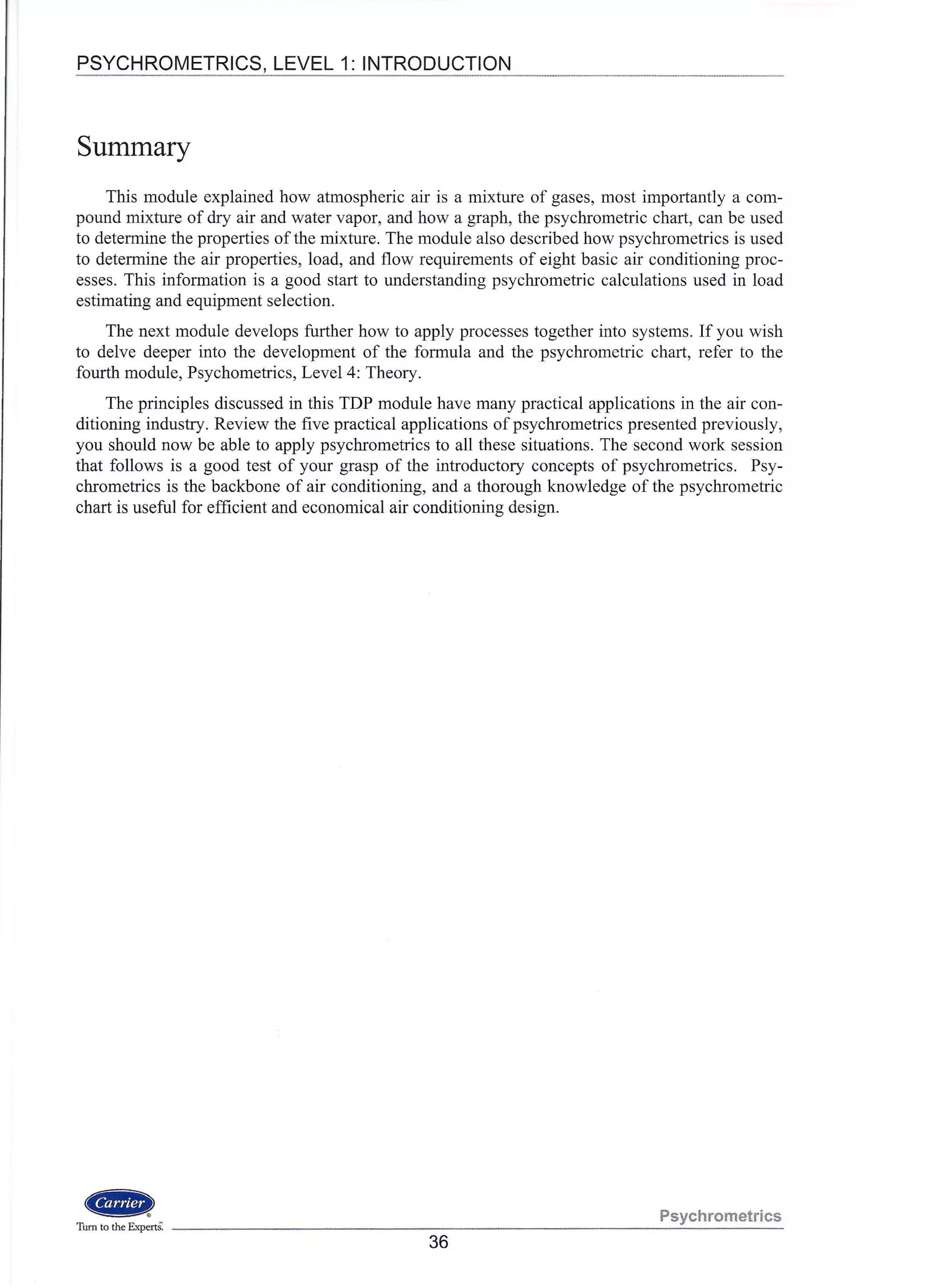 Tdp 201 psychrometrics level 1 fundamentals | PDF