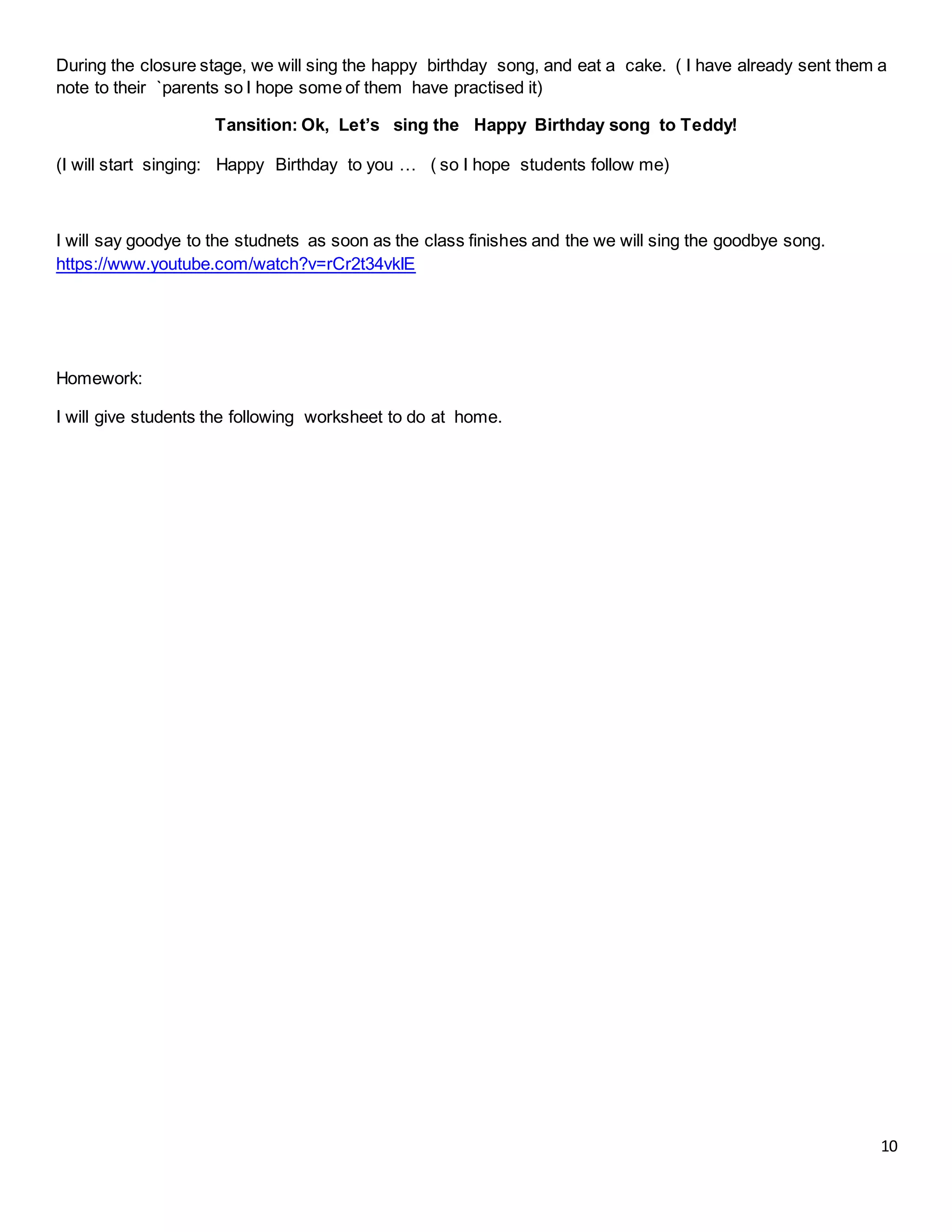 Tdp kinder - trech -class 2-8 | PDF